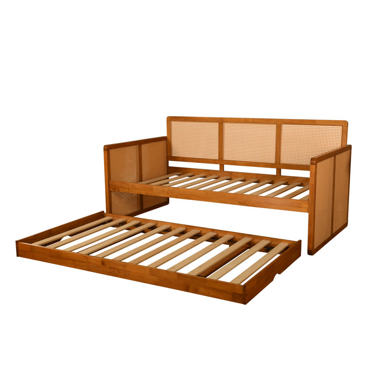 Bayou Breeze Bruke Daybed with Pop Up in Honey Includes Mattresses Wayfair
